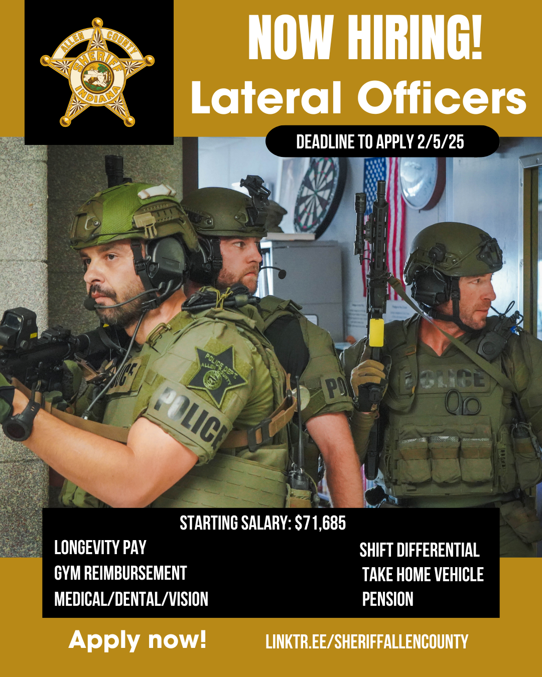 Now Hiring LATERAL Police Officers Allen County Sheriff now-hiring-lateral-police-officers-allen-county-sheriff